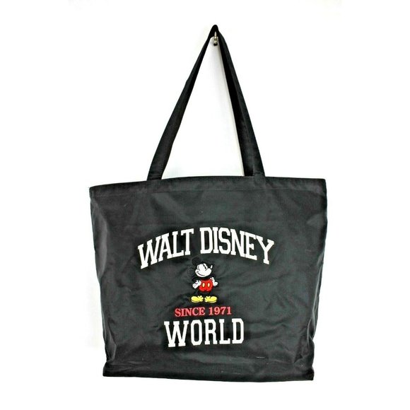 Disney | Bags | Walt Disney World Tote Bag Black Large Mickey Mouse ...